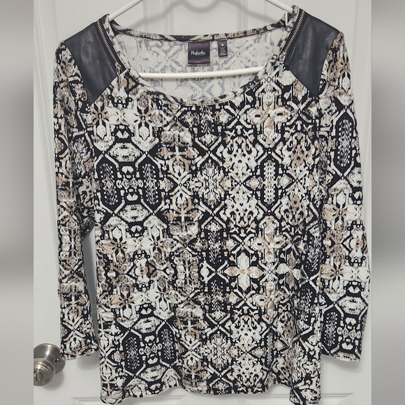 Rafaella | Tops | Vintage Rafaella Zip Shoulder Tunic Top Womens M ...